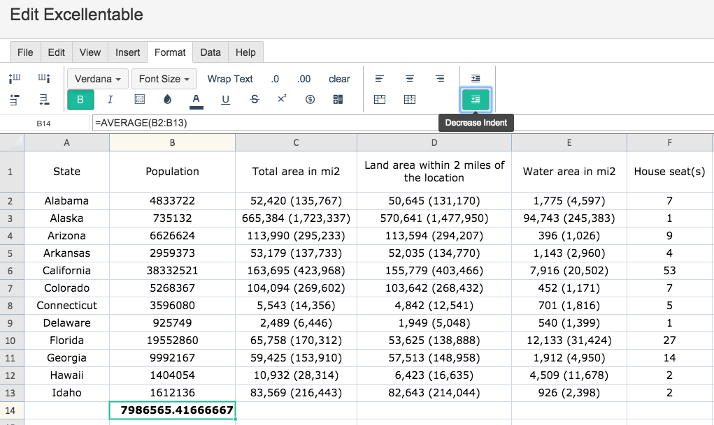 Increase & Decrease Indent